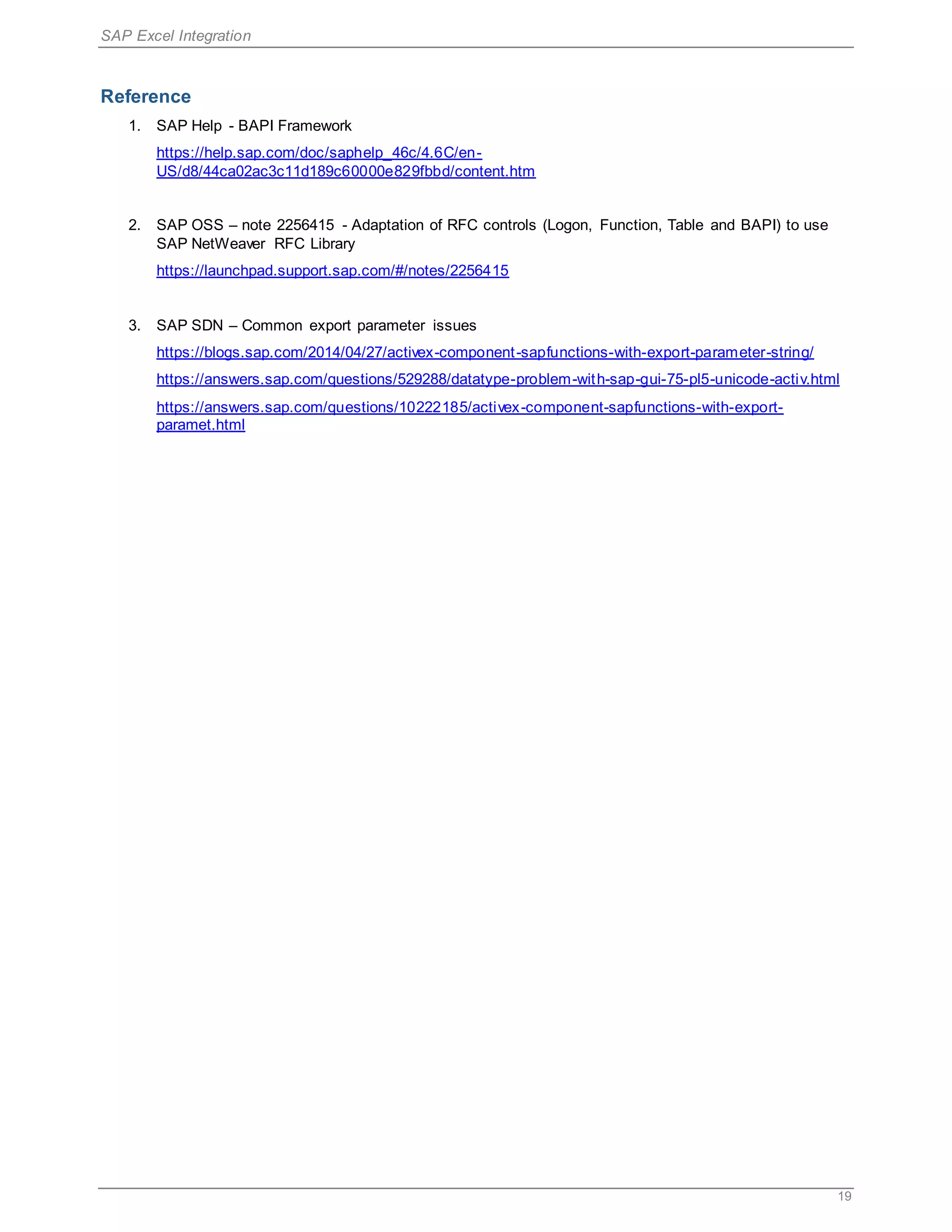 SAP Integration with Excel - Basic Guide | DOC