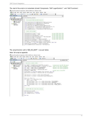 SAP Integration with Excel - Basic Guide | DOC