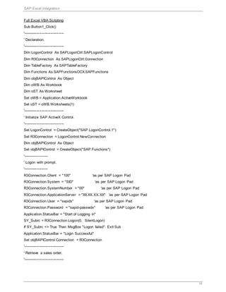 SAP Integration with Excel - Basic Guide | DOC