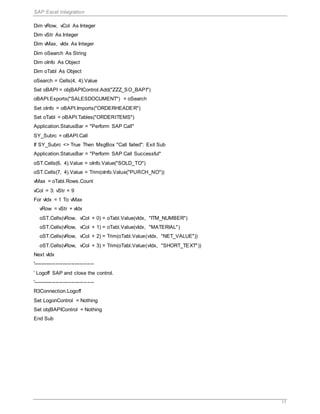 SAP Integration with Excel - Basic Guide | DOC | Business Accounting ...