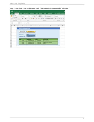 SAP Integration with Excel - Basic Guide | DOC