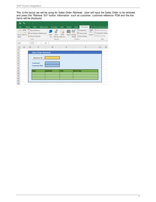 SAP Integration with Excel - Basic Guide | DOC