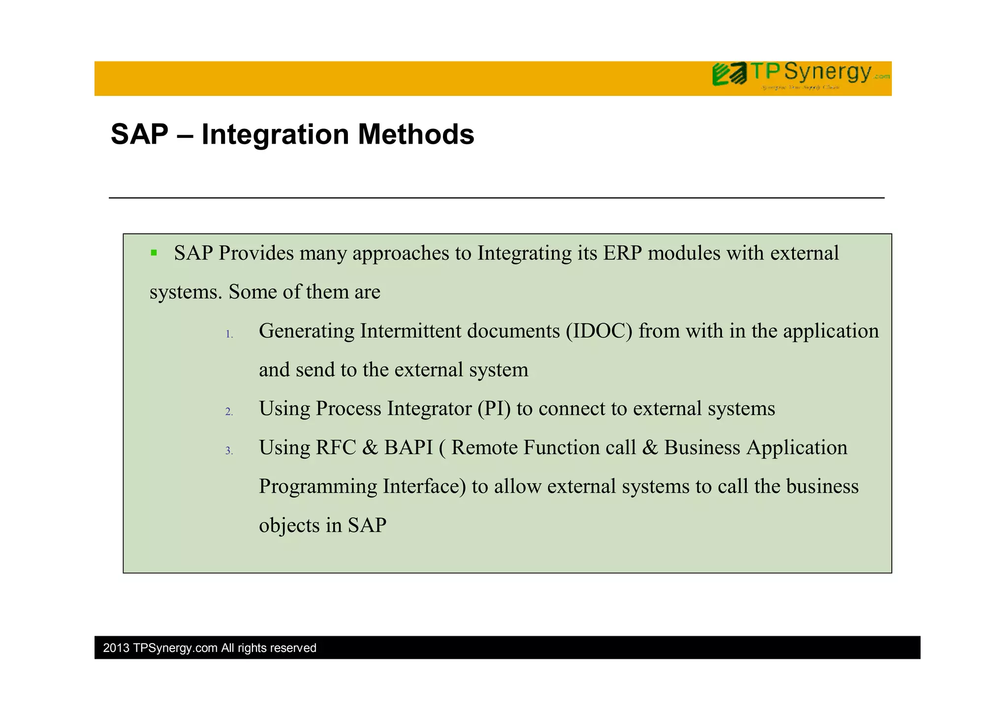 SAP Integration for Supply Chain Management | PDF