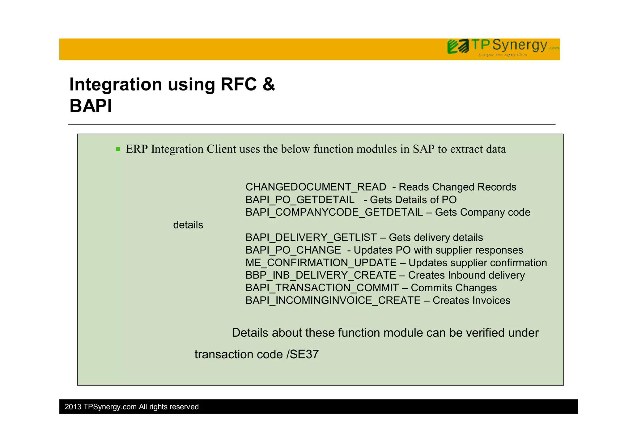 SAP Integration for Supply Chain Management | PDF