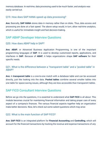 SAP Interview Questions By ScholarHat pdf | PDF