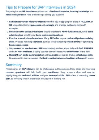 SAP Interview Questions By ScholarHat pdf | PDF