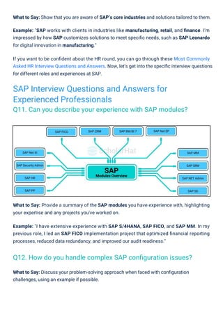 SAP Interview Questions By ScholarHat pdf | PDF