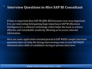 SAP Interview Questions for Experienced to Hire SAP Specialists_Part 1 ...