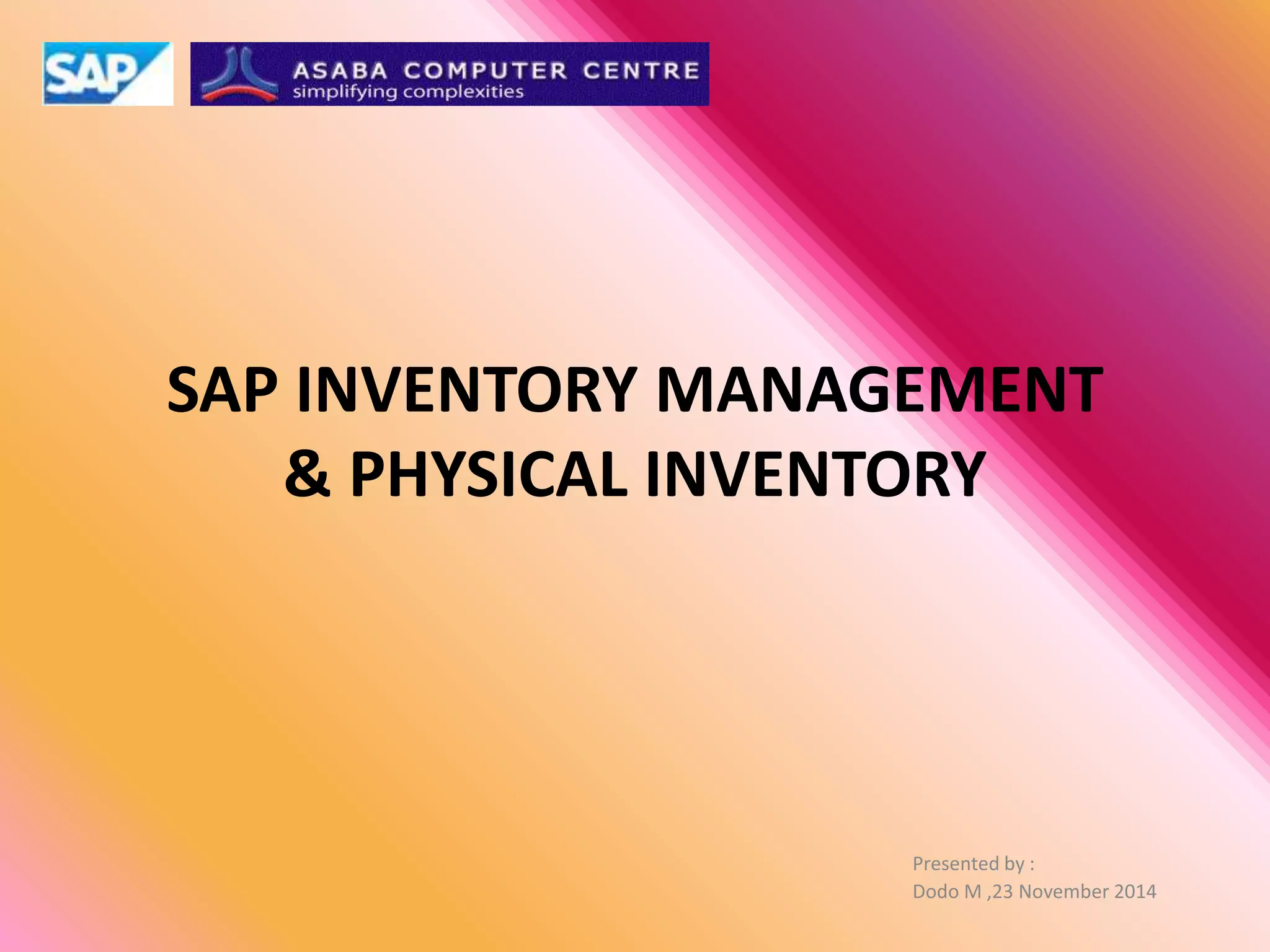 Sap inventory dmi | PPSX