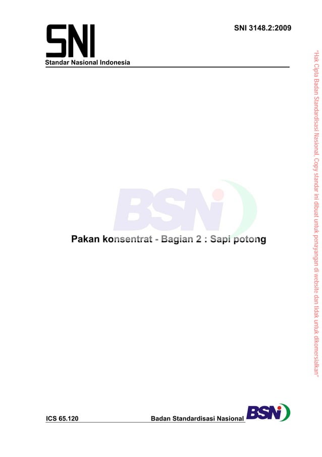 SNI Sapi Potong | PDF