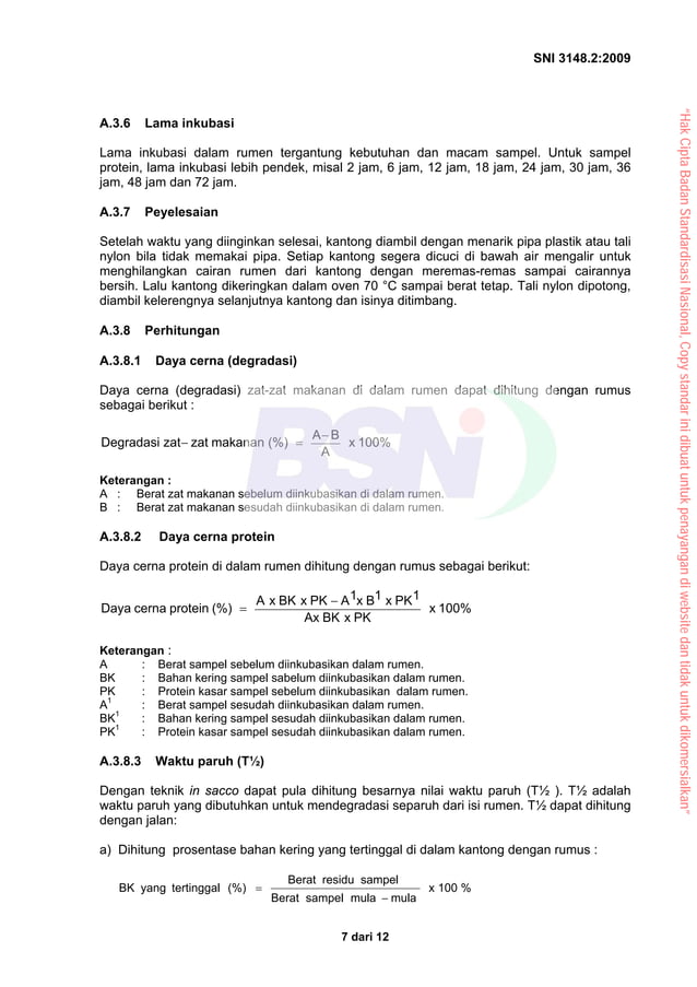 SNI Sapi Potong | PDF