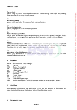 SNI Sapi Potong | PDF