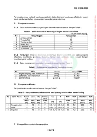 SNI Sapi Potong | PDF