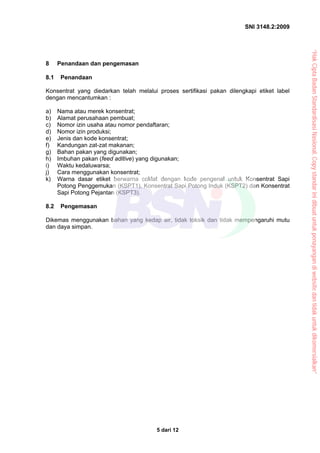 SNI Sapi Potong | PDF