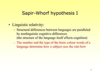 Sapir whorf | PDF