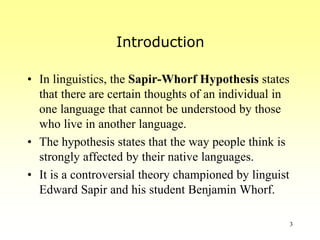 Sapir whorf | PPT
