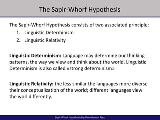 Sapir Whorf hypothesis | PPTX