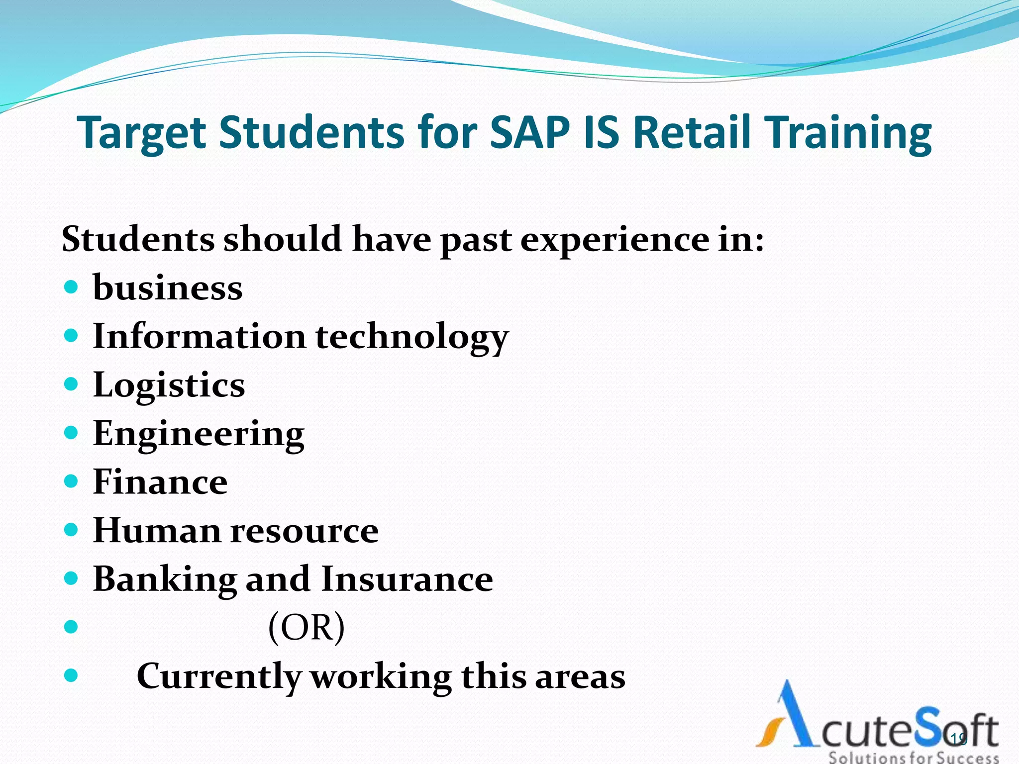 SAP IS Retail Course Overview- free demo | PPTX | Business | Business ...