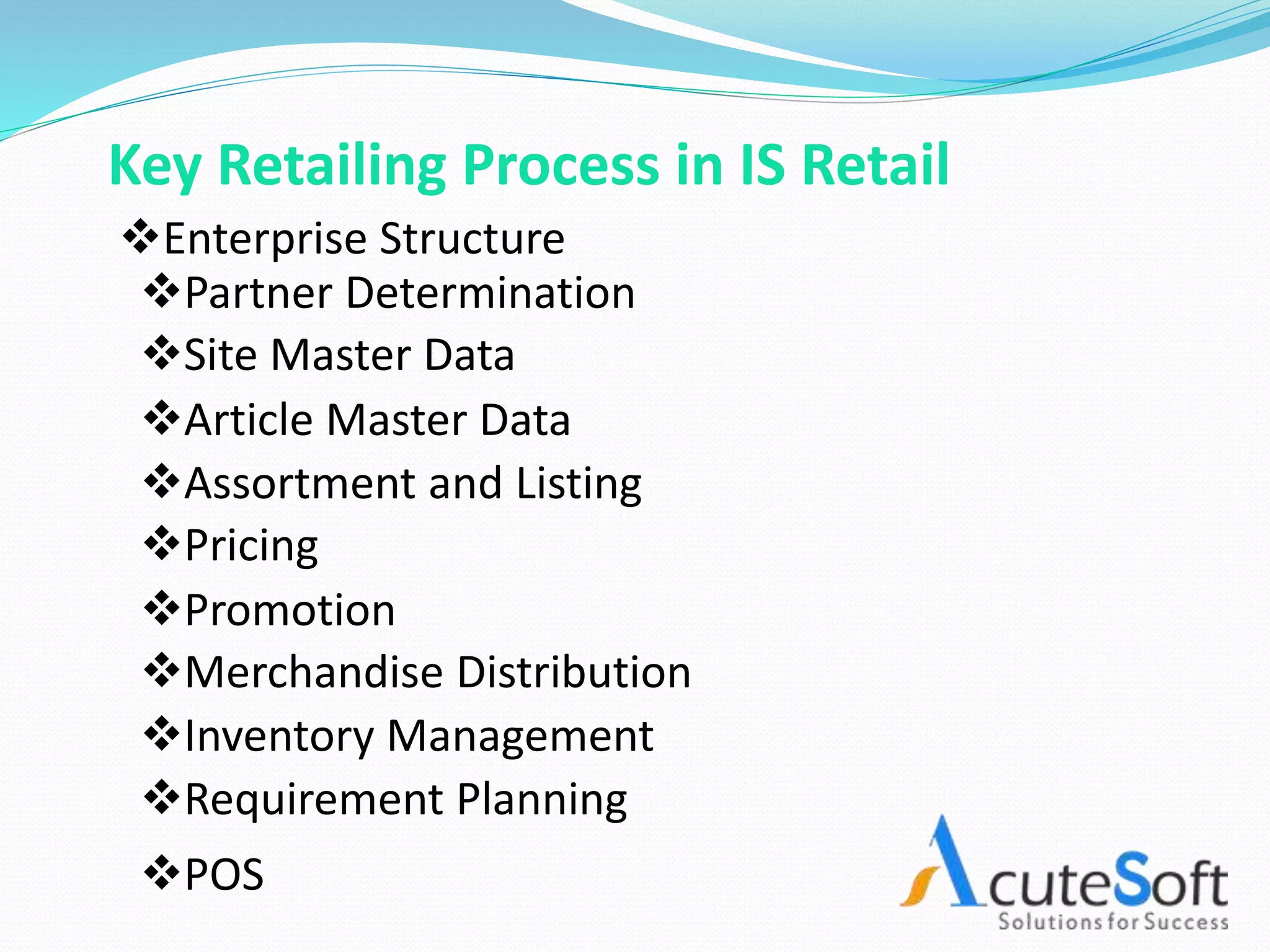 SAP IS Retail Course Overview- free demo | PPT