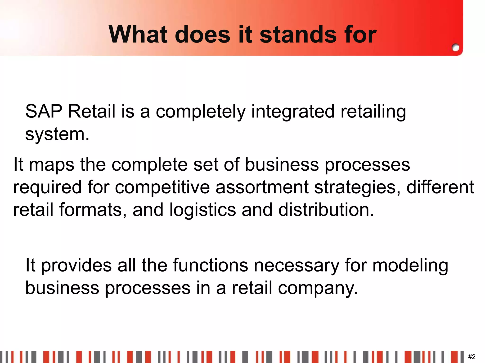 SAP IS RETAIL Overview | PPTX