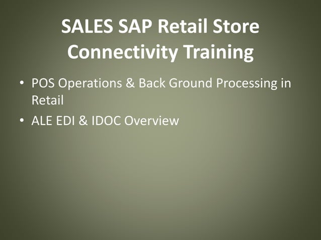 Sap is retail online training course | PPT