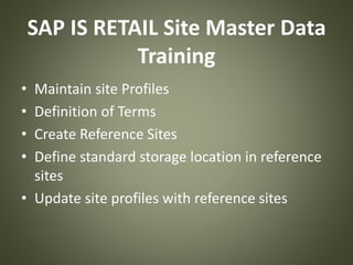 Sap is retail online training course | PPT
