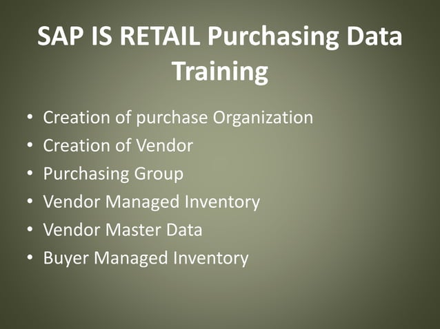 Sap is retail online training course | PPT