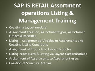 Sap is retail online training course | PPT