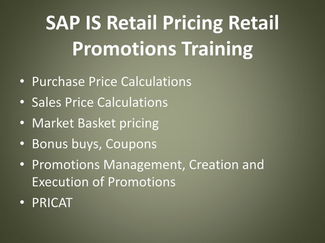 Sap is retail online training course | PPT
