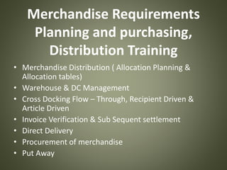 Sap is retail online training course | PPT