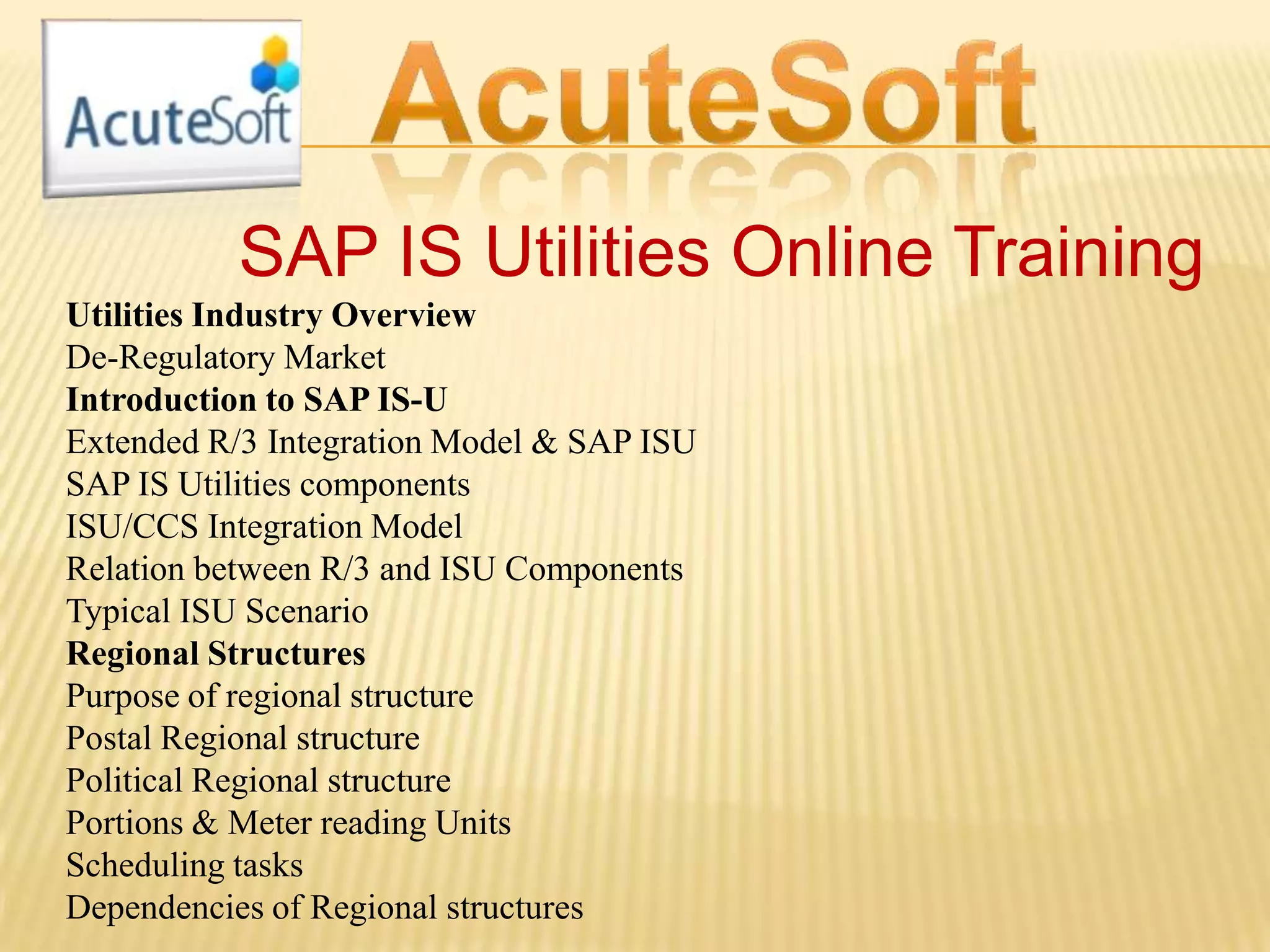 Sap is utilities online training | PPSX