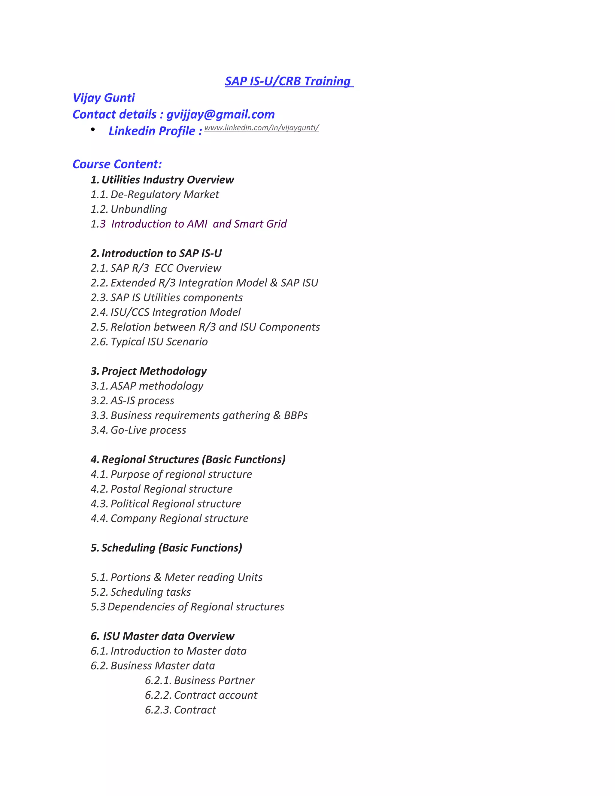 SAP IS-U/CRB Training | DOC