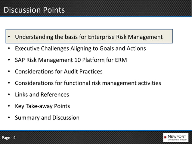 SAP Inside Track 2012 enterprise risk management newman v fx | PPT