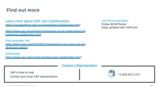 Innovate collaborative applications with SAP Jam Collaboration & SAP ...
