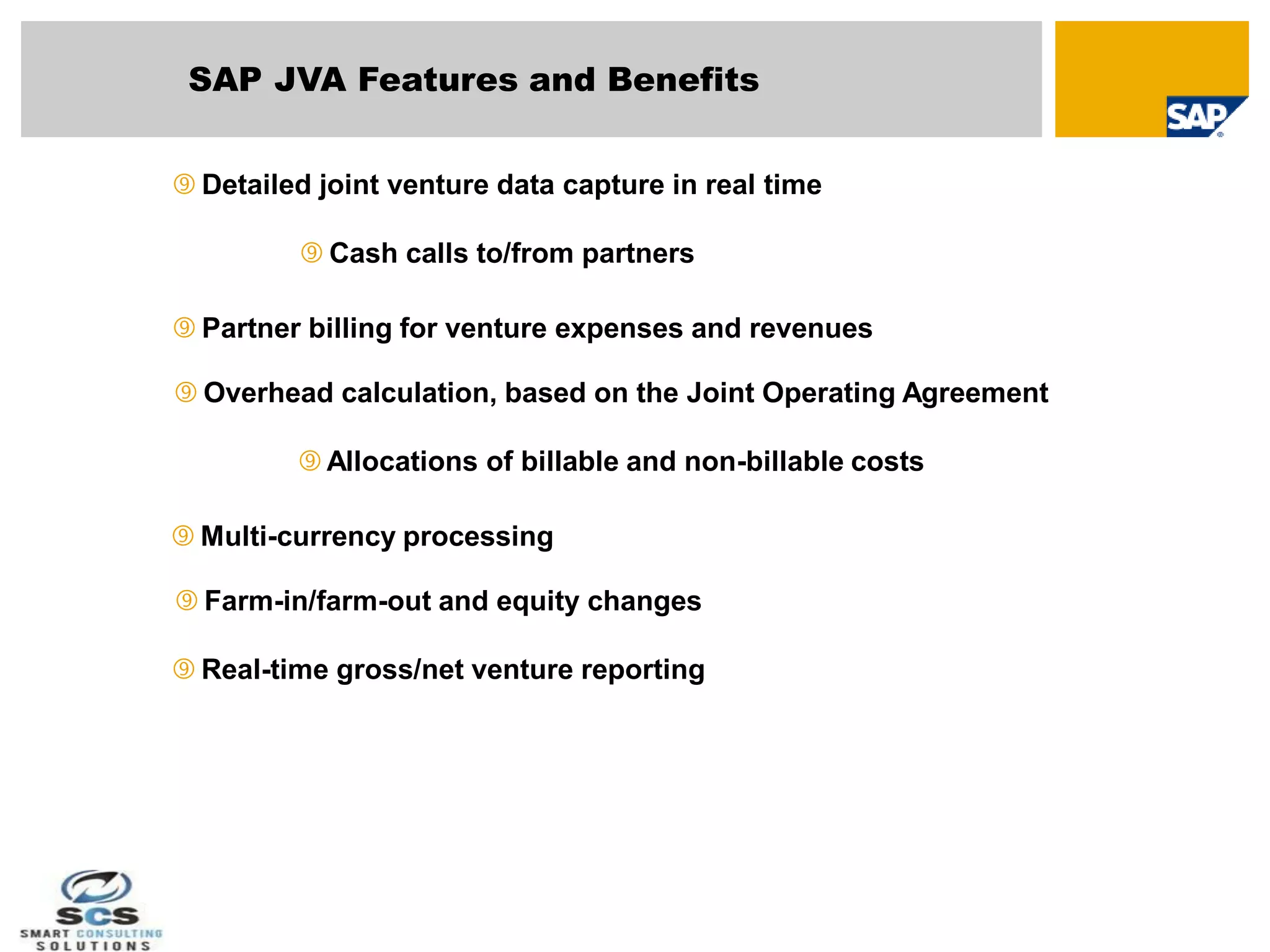 SAP JVA ( Joint Venture Accounting ) | PDF