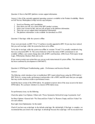 Sap bpc Planning and consolidation | DOCX | IT and Internet Support ...