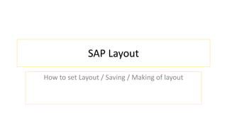 SAP Layout SOP for module of Supply Chain & Logistics | PPTX ...