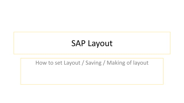 SAP Layout SOP for module of Supply Chain & Logistics | PPTX ...