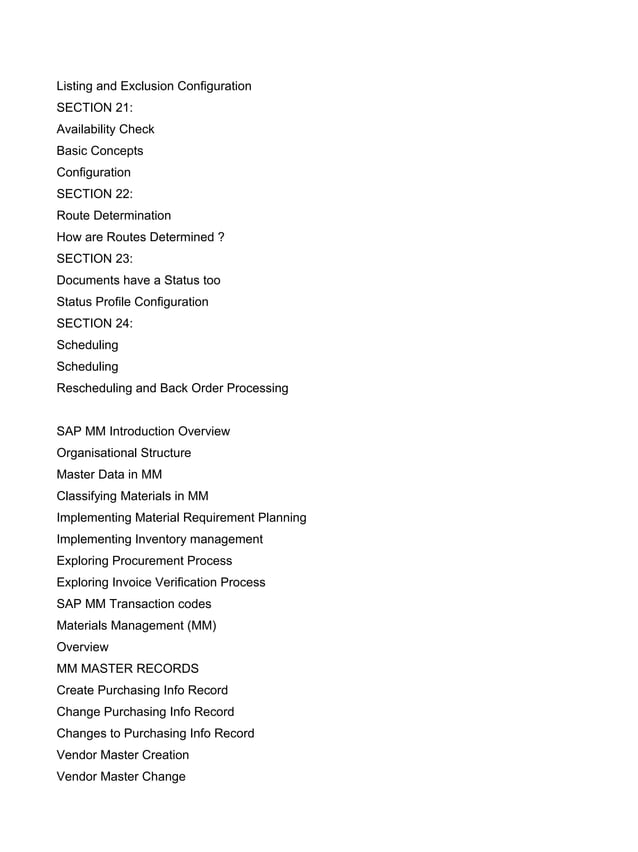 Sap le mm sd training | PDF