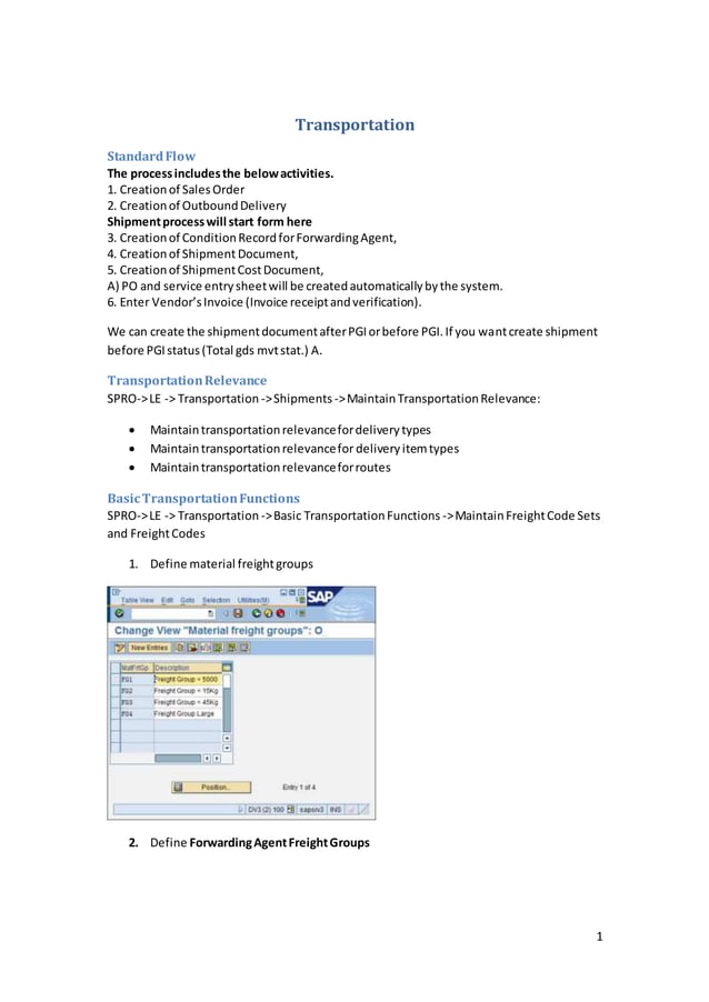 Sap LE transportation management | PDF