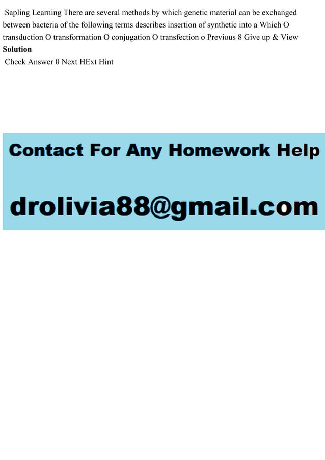 Sapling Learning There are several methods by which genetic material .pdf