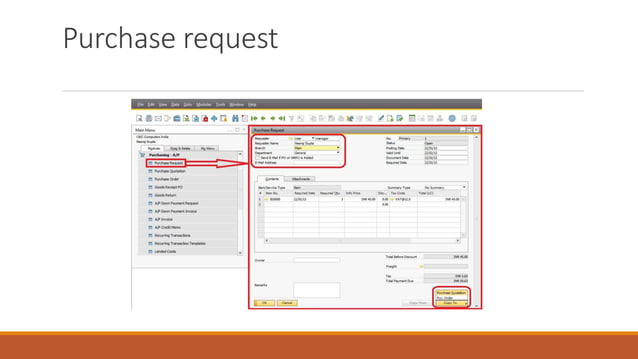 Sap business one purchase process | PPTX | Household Supplies | Shopping