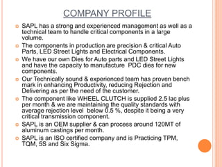 Sapl Profile New | PPTX | Automotive Industry | Industries