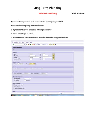 SAP Long Term PLANNING | PDF