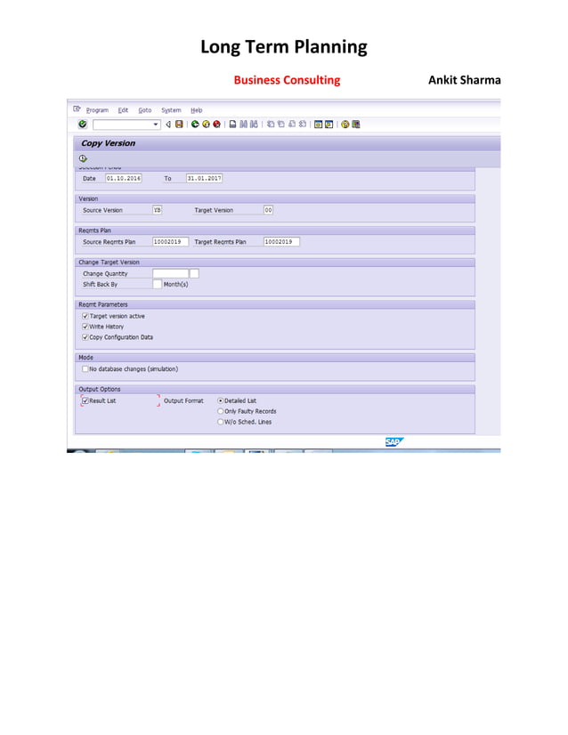 SAP Long Term PLANNING | PDF