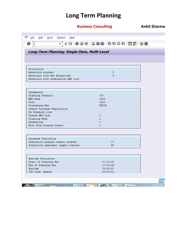 SAP Long Term PLANNING | PDF