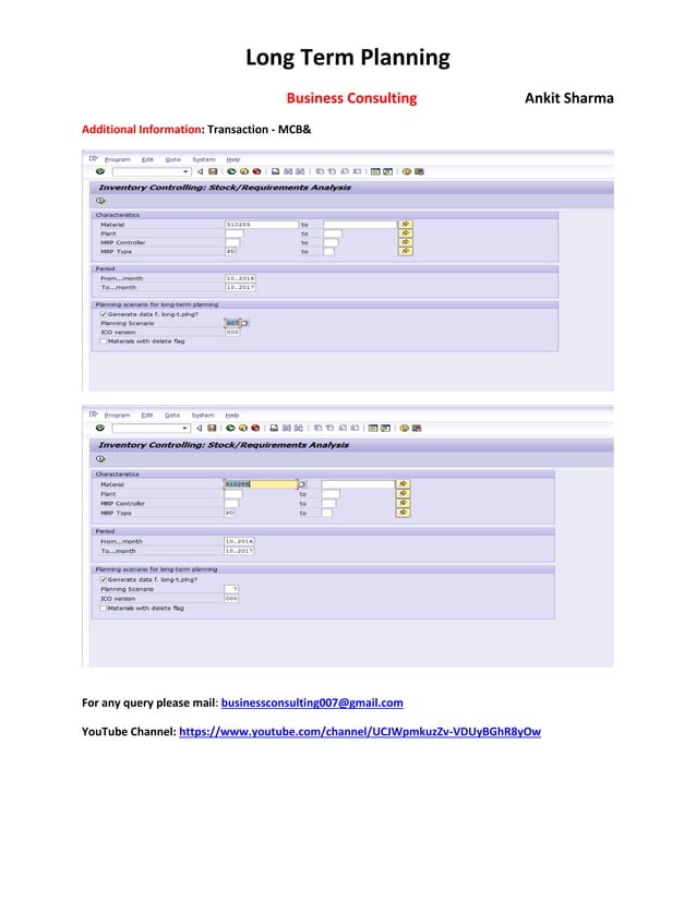 SAP Long Term PLANNING | PDF
