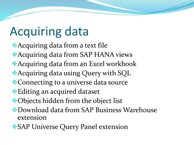 Sap lumira training | PPTX | Databases | Computer Software and Applications