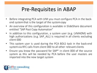 SAP LVM Post Copy Automation Integration | PPT