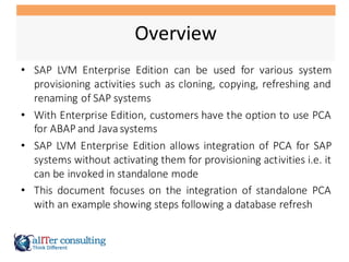 SAP LVM Post Copy Automation Integration | PPT